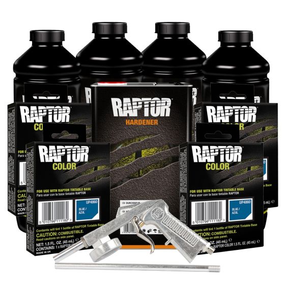 U-POL Blue 4L Raptor Truck Bed Liner Kit with Gun